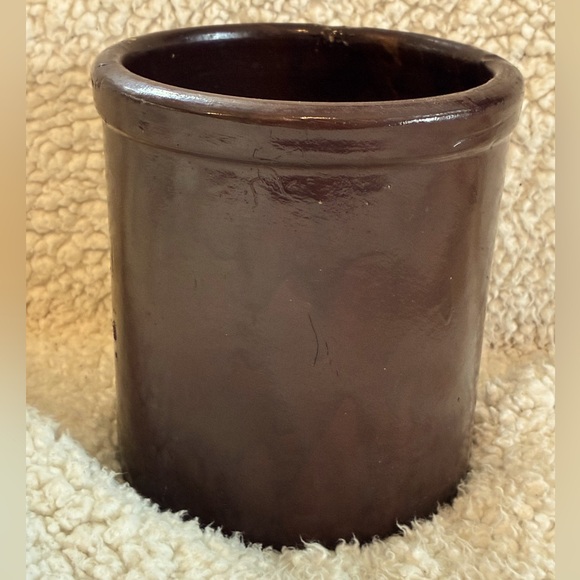 Other | Vintage Dark Brown Small Ceramic Crock | Poshmark